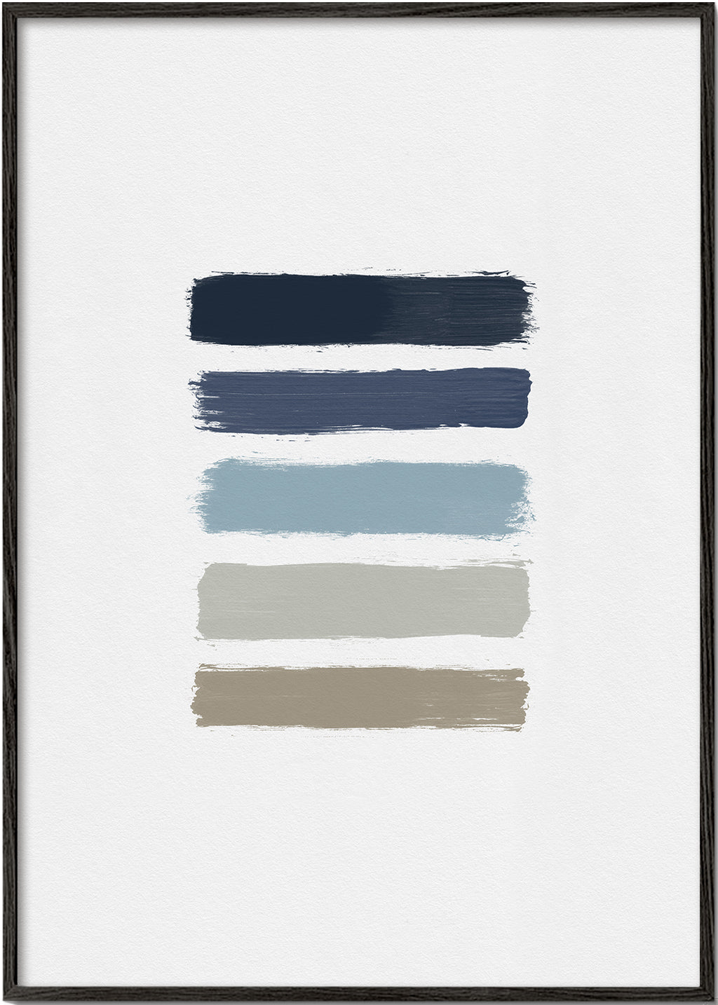 Minimalist design with blue and taupe stripes | Wall art, framed prints ...