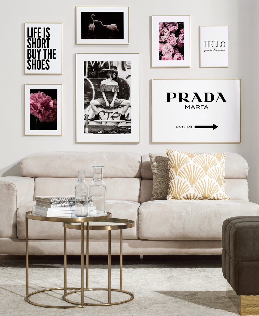 Prada Marfa black and white poster | Wall art, framed prints and ...