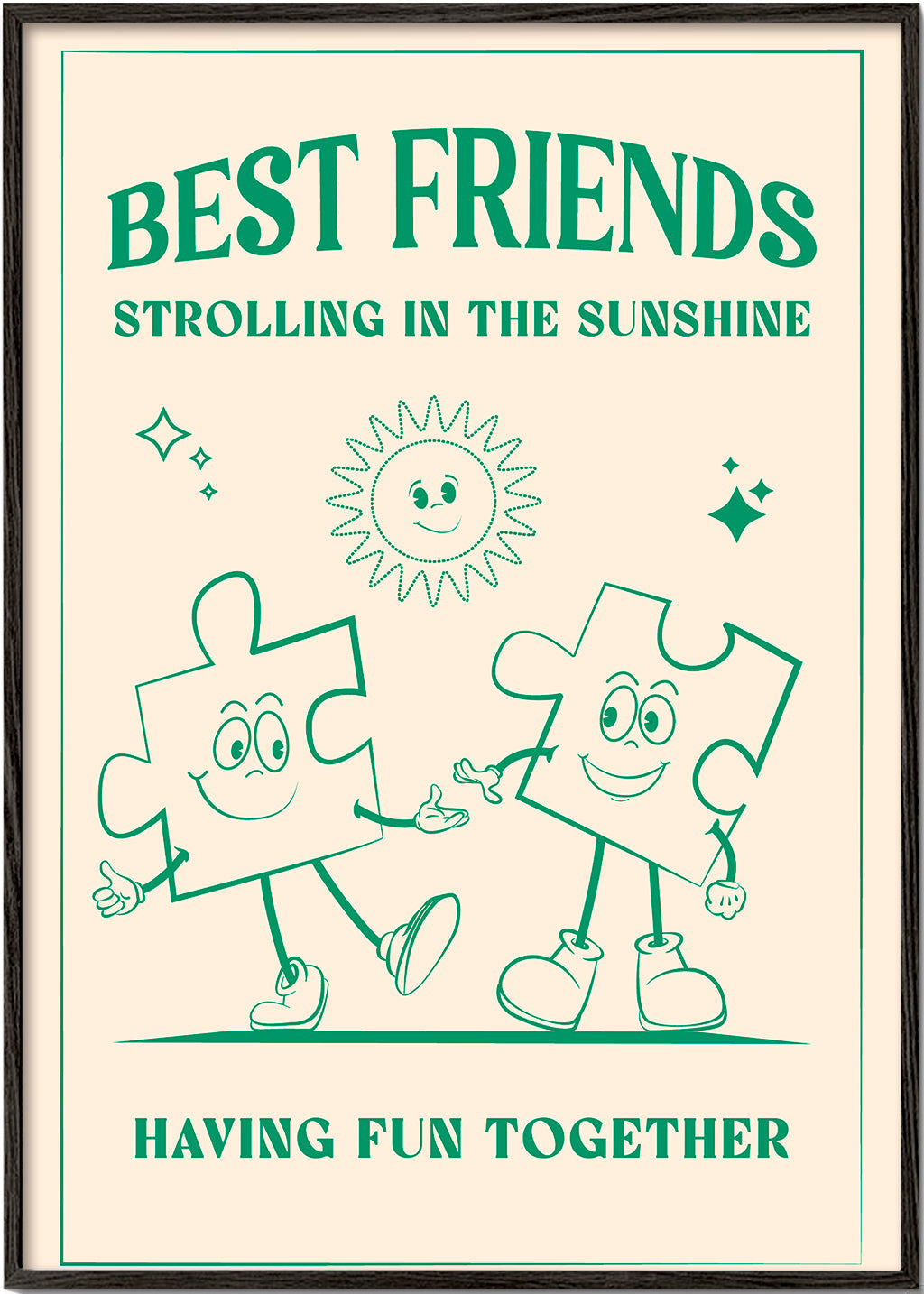 Children's print Best Friends puzzle buddies | Wall art, framed prints ...
